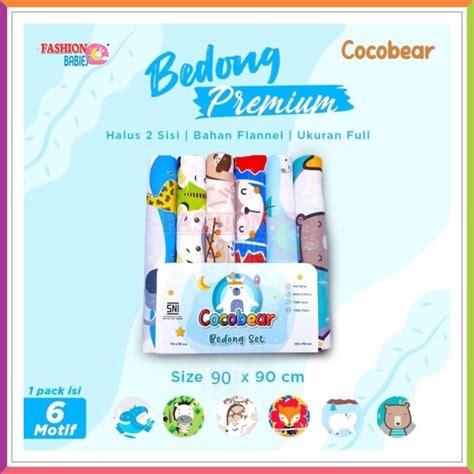 Coco Bear Bedong Motif Premium Coco Bear Flanel Premium Ukuran 70 90