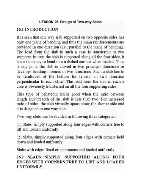 Two Way Slab Design Pdf Bending Beam Structure