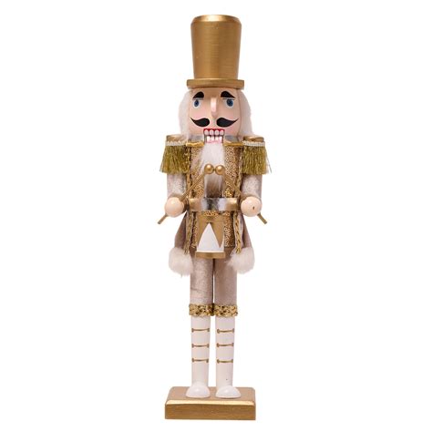 Bellini Gold Wooden Nutcracker With Tassels 38cm Old Rowlands Christmas Shop