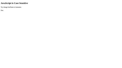 Javascript Case Sensitive