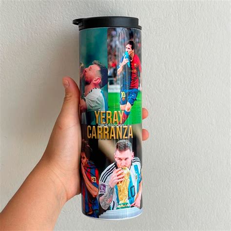 Termo Personalizado Diseño Messi Fans Del Fútbol 16 Oz