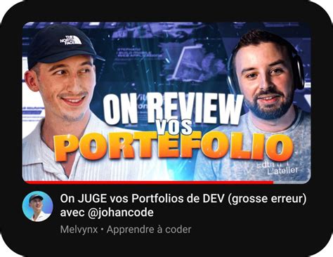 Nouvelle Vidéo Avec Johan Où Nous Passons En Revue Vos Portfolios Je Vous Lavais Demandé Il Y