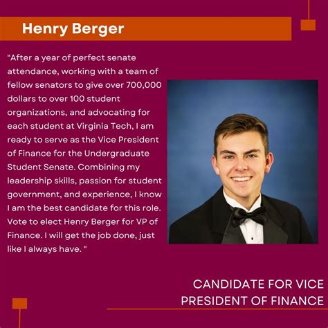 I Am Excited To Announce I Am Running For Vice President Of Finance At Virginia Tech If You Are