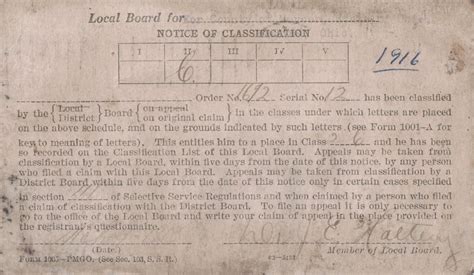 Carl F Miller Wwi Draft Classification Karens Chatt