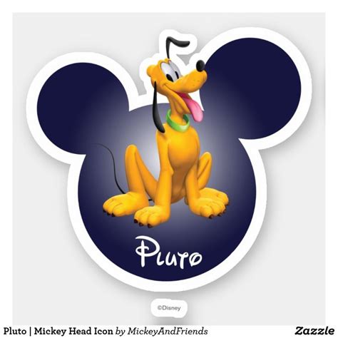 Pluto Mickey Head Icon Sticker Zazzle Mickey Mouse Pictures