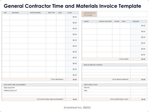 Free Construction Invoice Templates For Excel