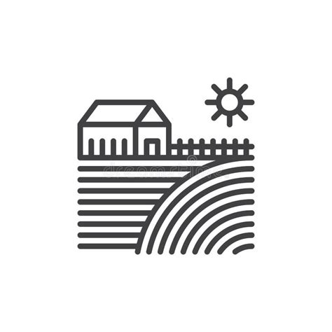 Farm House Line Icon Outline Vector Sign Linear Style Pictogram
