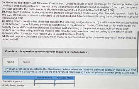 4a Go To The Tab Titled Activity Based Cost