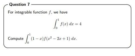 Solved For Integrable Function F We Have ∫01fxdx4