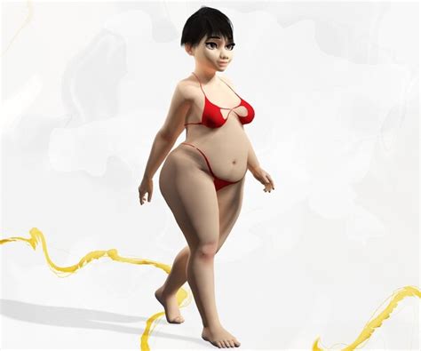Artstation Viii 3d Plus Size Female Model Fat Woman Stylized Girl