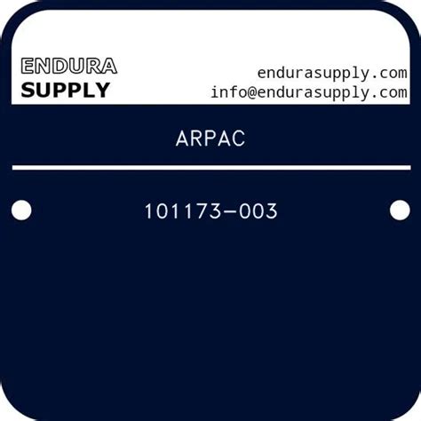 Arpac Part List Endura Supply
