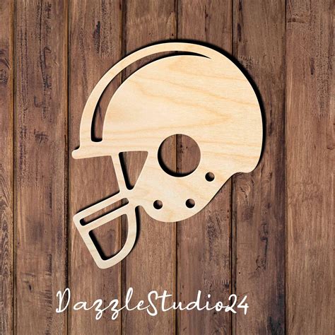 Football Helmet Wood Cutout Unfinished Diy Craft Blank Sports Wall