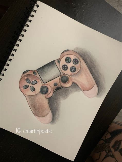 Ps4 Controller Drawing In Color Pencils