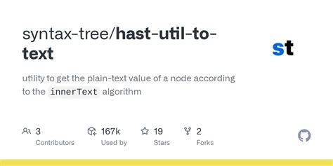 Github Syntax Treehast Util To Text Utility To Get The Plain Text