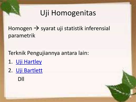 Uji Normalitas Dan Homogenitas Ppt Pptx