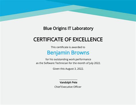 Work Certificate Of Performance Template Edit Online And Download