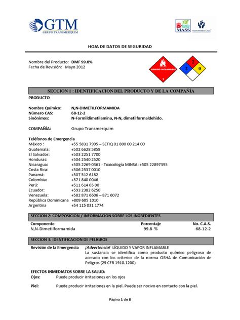 Msds Dimetilformamida Pdf