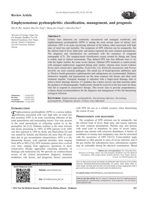 Pdf Emphysematous Pyelonephritis Classification Management And