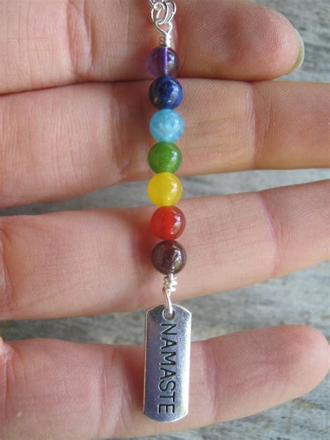 Namaste 7 Chakra Necklace Chakra Rainbow Pendant Buddhist Necklace