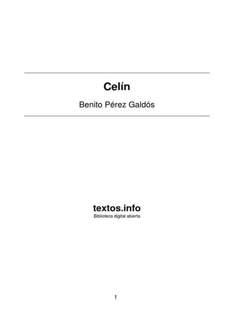 Benito Perez Galdos Celin Pdf