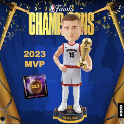 Nikola Jokic Denver Nuggets 2023 Nba Champs City Edition Uniform Mvp Bobblehead Ebay