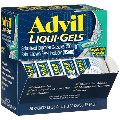 Advil Liqui Gels Minis 200mg Ibuprofen Pain Reliever Fever Reducer