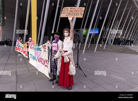 Pride Protesters Outside Of The Building During Demonstrations About The Melbourne Drag Expo At