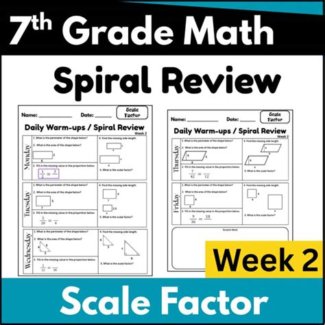 Scale Factor 7th Grade Math Spiral Review 7th Grade Math Warm Ups Scale