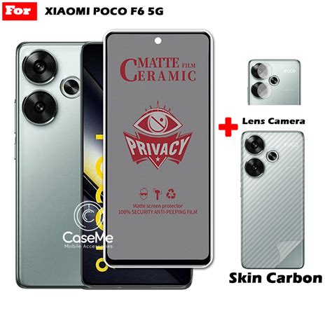 Jual Paket 3in1 Anti Gores Layar Privacy Xiaomi Poco F6 5G F4 5G F3 Free Tempered Glass Camera