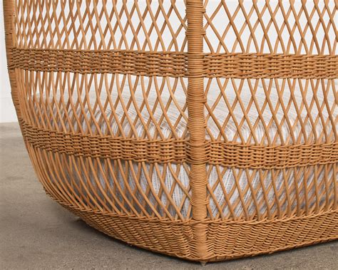 Pair Of Organic Modern Rattan Wicker Basket Sofa Settees For Sale At