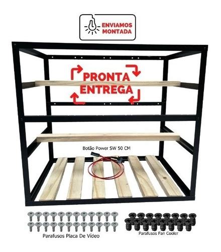 Rig Frame 12 Gpus 8 Fans Cor Preta Power Sw 50 Cm Parcelamento Sem