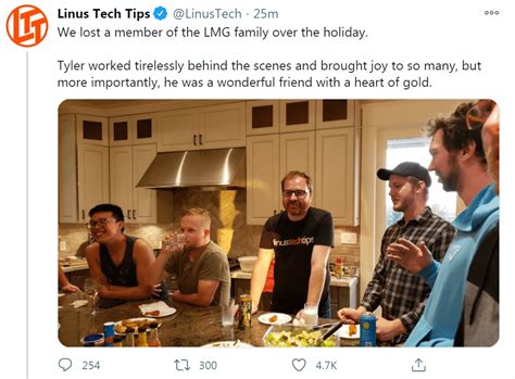 It Appears That Tyler From Linus Tech Tips Has Passed Away Rip R