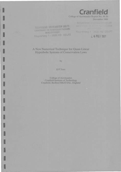 Pdf A New Numerical Technique For Quasi Linear Hyperbolic Systems Of