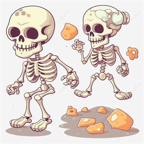 Two Skeletons Cartoon