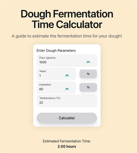 Dough Fermentation Time Calculator