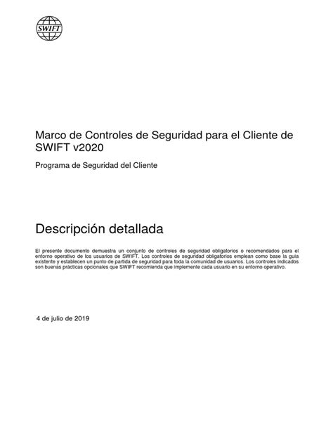 Marco De Controles De Seguridad Swift Cscf V2020 Pdf La