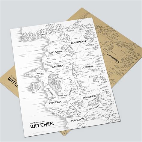 Map Of Nilfgaard Cintra Riviera And Others Etsy