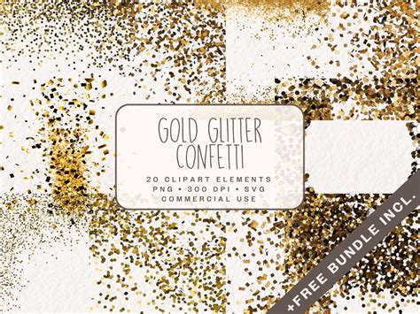 Gold Glitter Confetti Clipart Glitter Border Graphics In Png And Svg