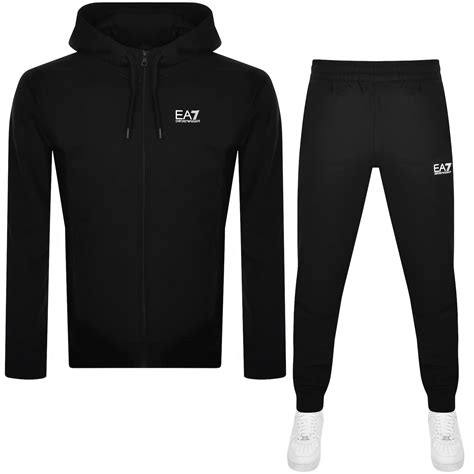 Ea7 Emporio Armani Logo Tracksuit Black Mainline Menswear