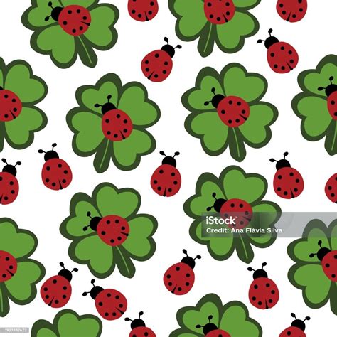 Cute Ladybug Pattern Stock Illustration Download Image Now Abstract