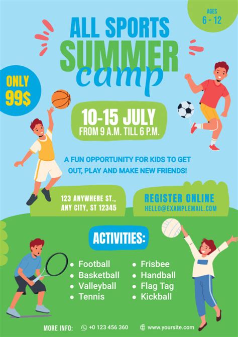 Plantilla De Sport Summer Camp Flyer Postermywall