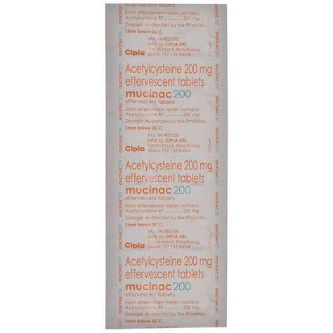 Mucinac 200 Strip Of 10 Tablets Fashion