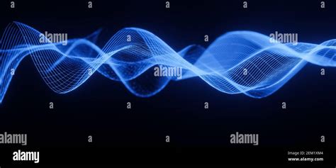 3d Grid Or Mesh Wireframe Structure Modern Abstract Background Audio Soundwaves Sound Wave