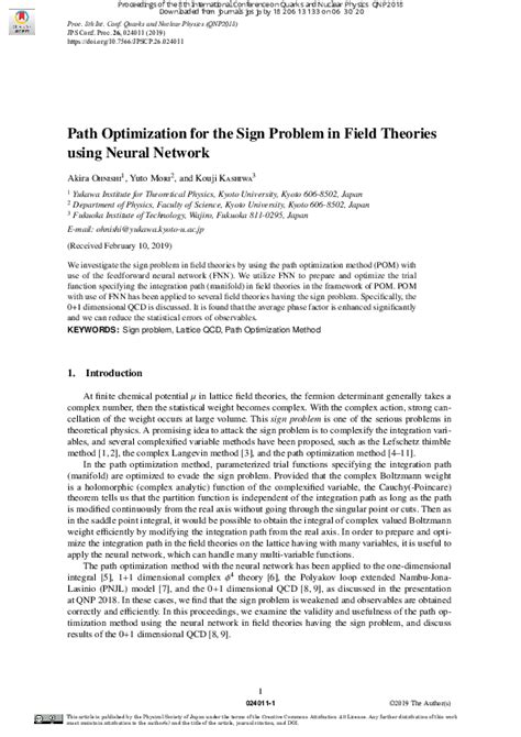 Pdf Path Optimization For The Sign Problem In Field Theories Using