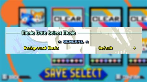 Mania Data Select Music Mod For Sonic 3 A I R S3air Mods