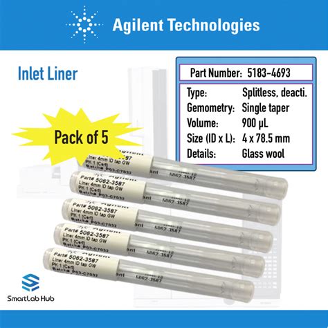 Agilent Liner Splitless Gw Taper Deac 5pk