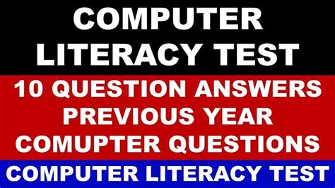 Computer Literacy And Internet Knowledge Test Answers