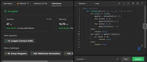 Leetcode Codingchallenges Problemsolving Anagram Algorithm Pythonprogramming