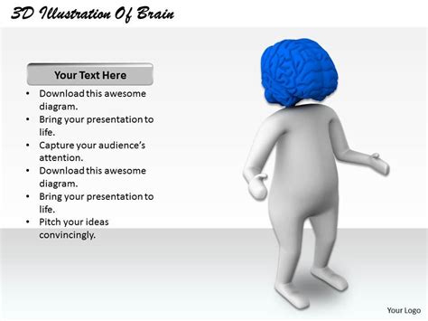 D Illustration Of Brain Power Ppt Graphics Icons Powerpoint PowerPoint Shapes