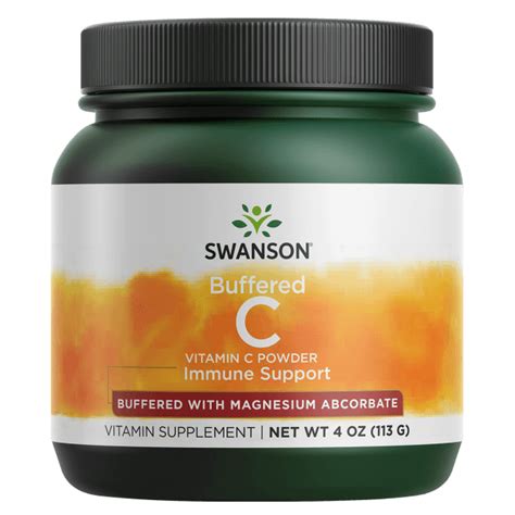 Swanson Buffered Magnesium Ascorbate Vitamin C Powder 4 oz Powder ...